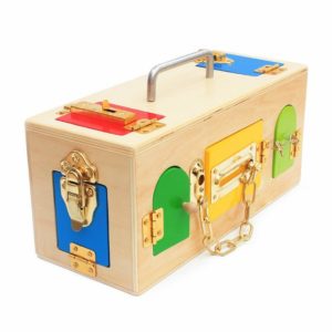 Wooden Toy Lock Activity Box – Inventors